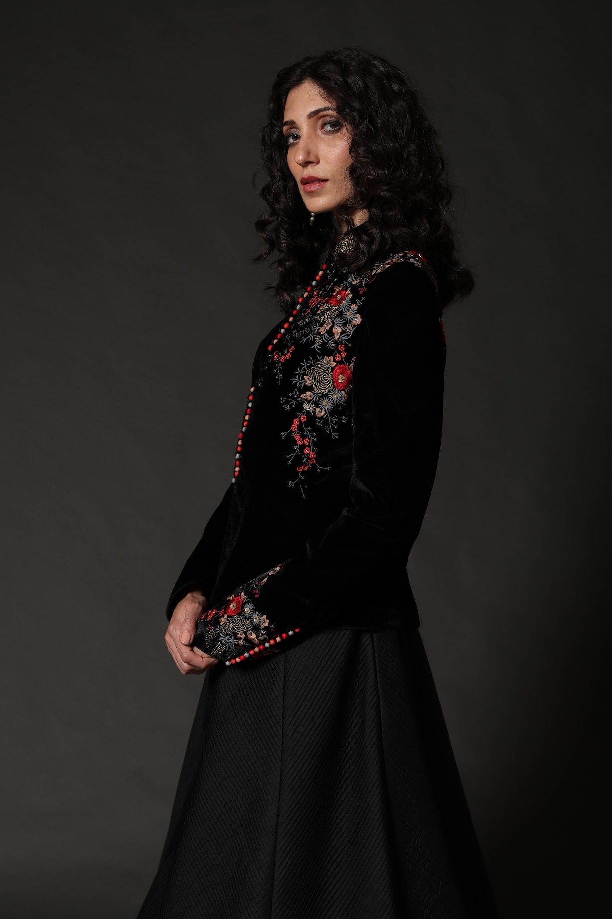 Black Embroidered Jacket by Rohit Bal at Pernia's Pop Up Shop 2025
