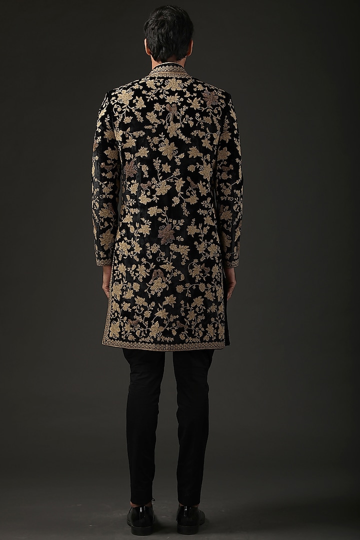 Buy Rohit Bal Men Black Embroidered Sherwani at Pernia'sPopUpShopMen 2025