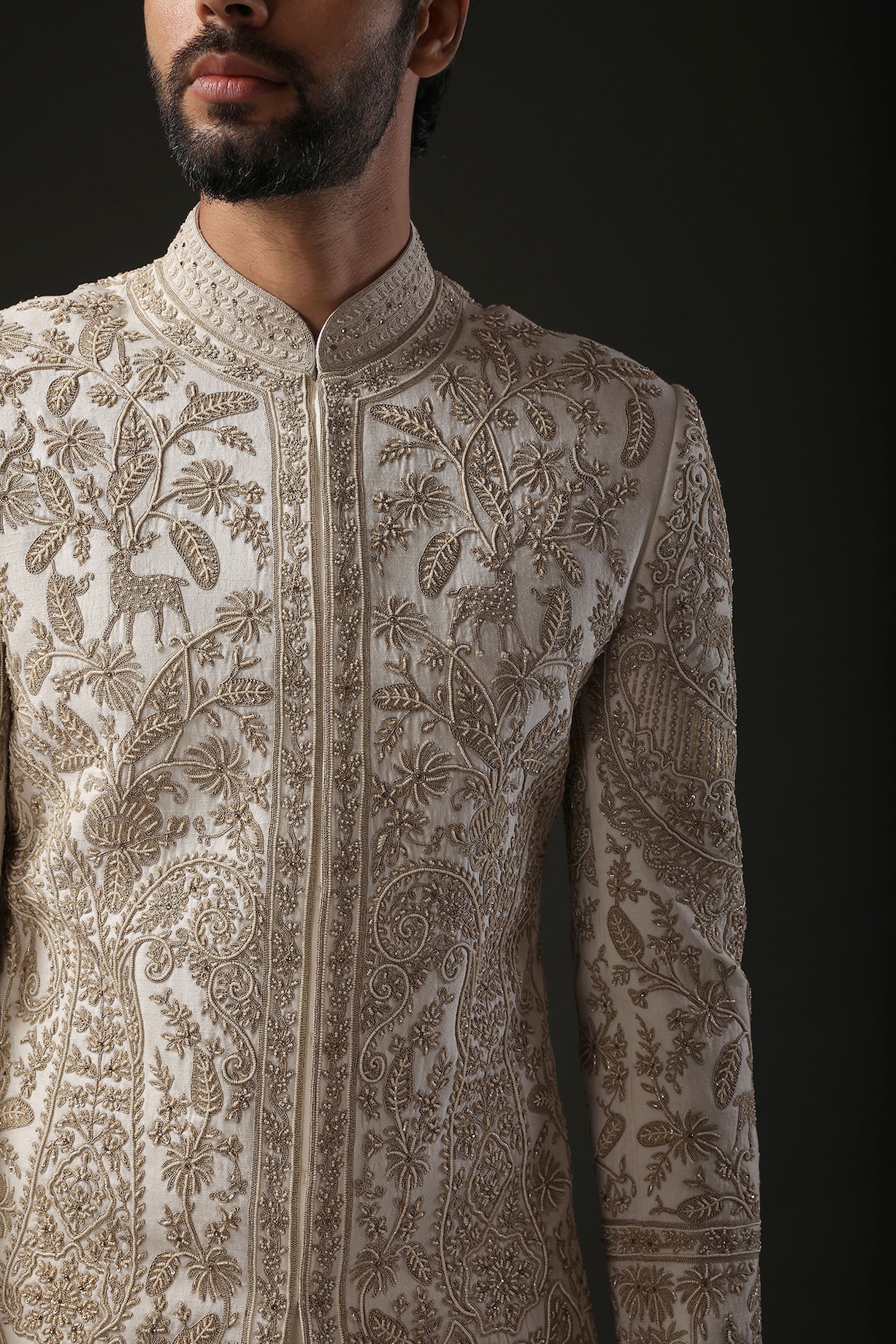 Ivory Embroidered Groom Sherwani by Rohit Bal Men at Pernia's Pop Up ...