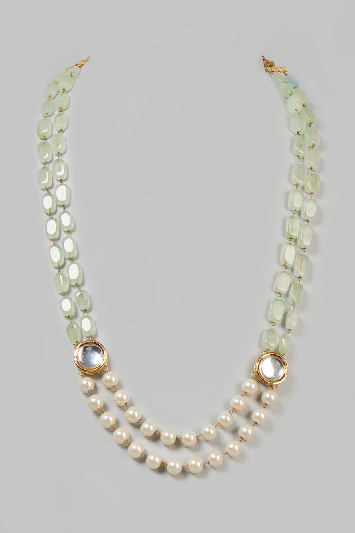 Mint Green Layered Mala by RUBY RAANG MEN at Pernia's Pop Up Shop 2025