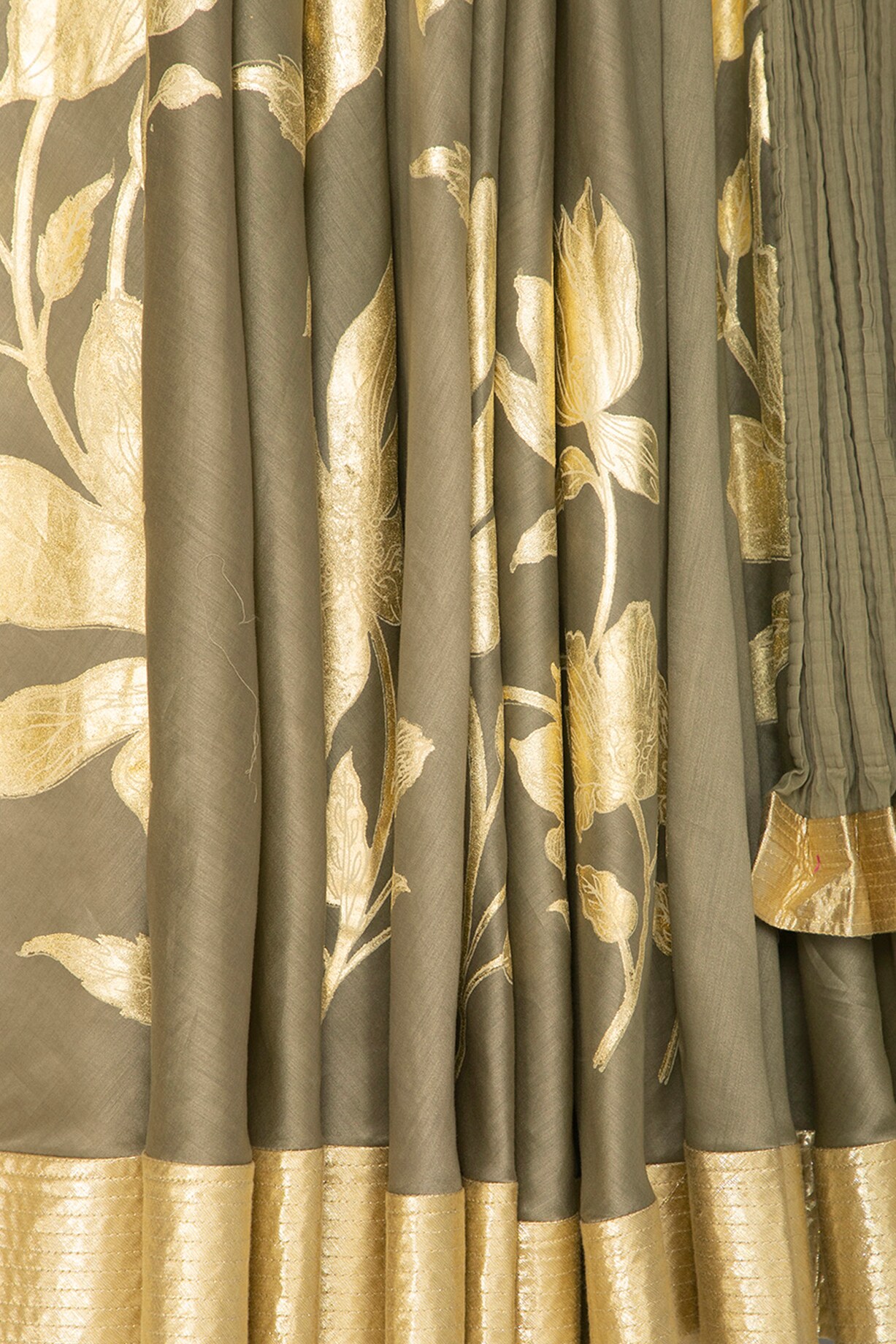 Olive Green Foil Printed Anarkali With Dupatta by Rohit Bal at Pernia's ...