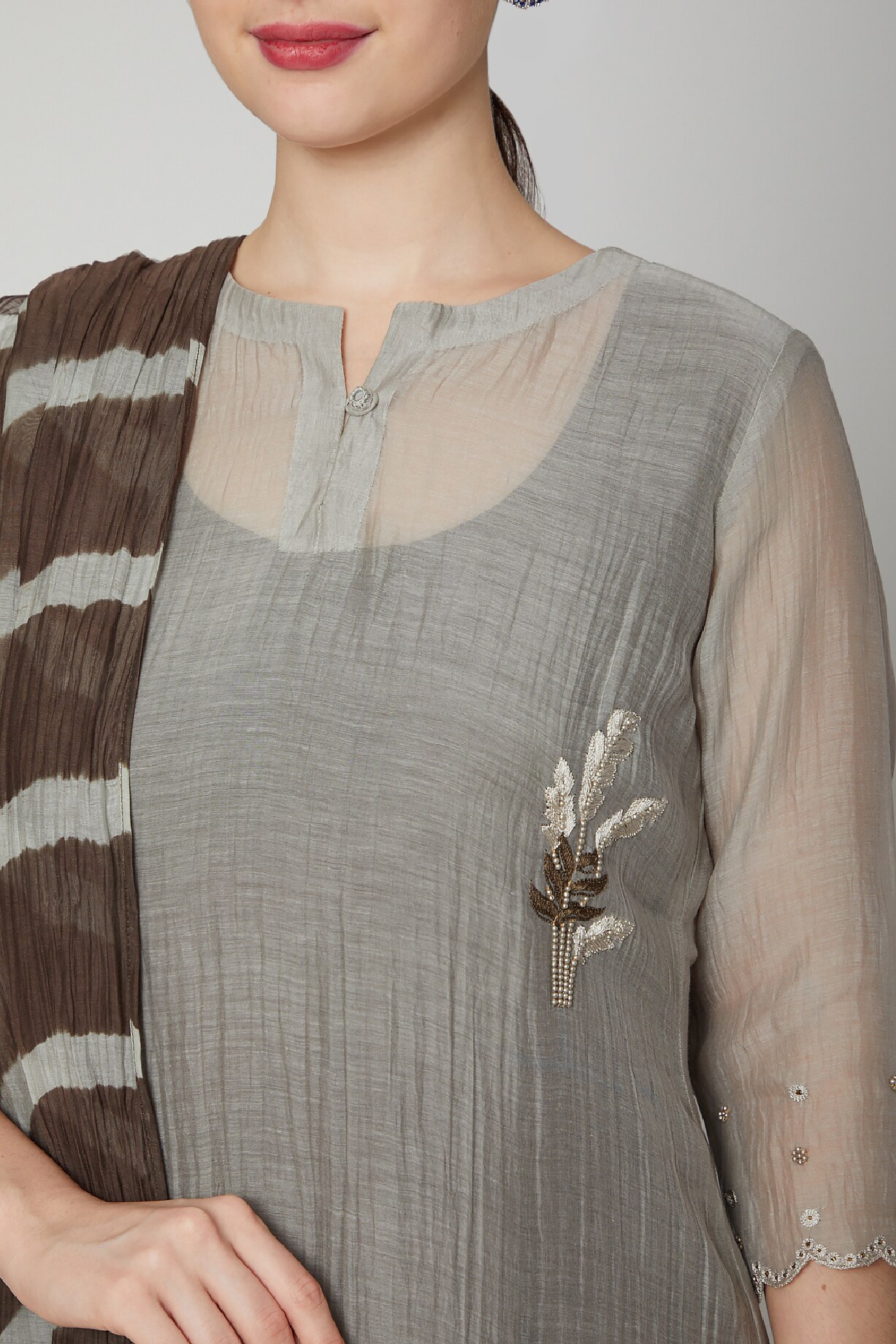 Brown Embroidered Kurta Set Design by Rekha Agra at Pernia's Pop Up ...