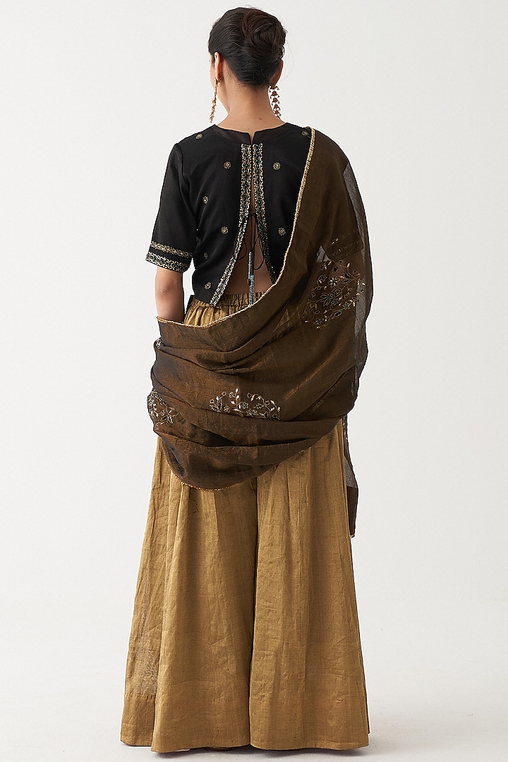 Gold Banarasi Sharara Set by Rhua at Pernia's Pop Up Shop 2025