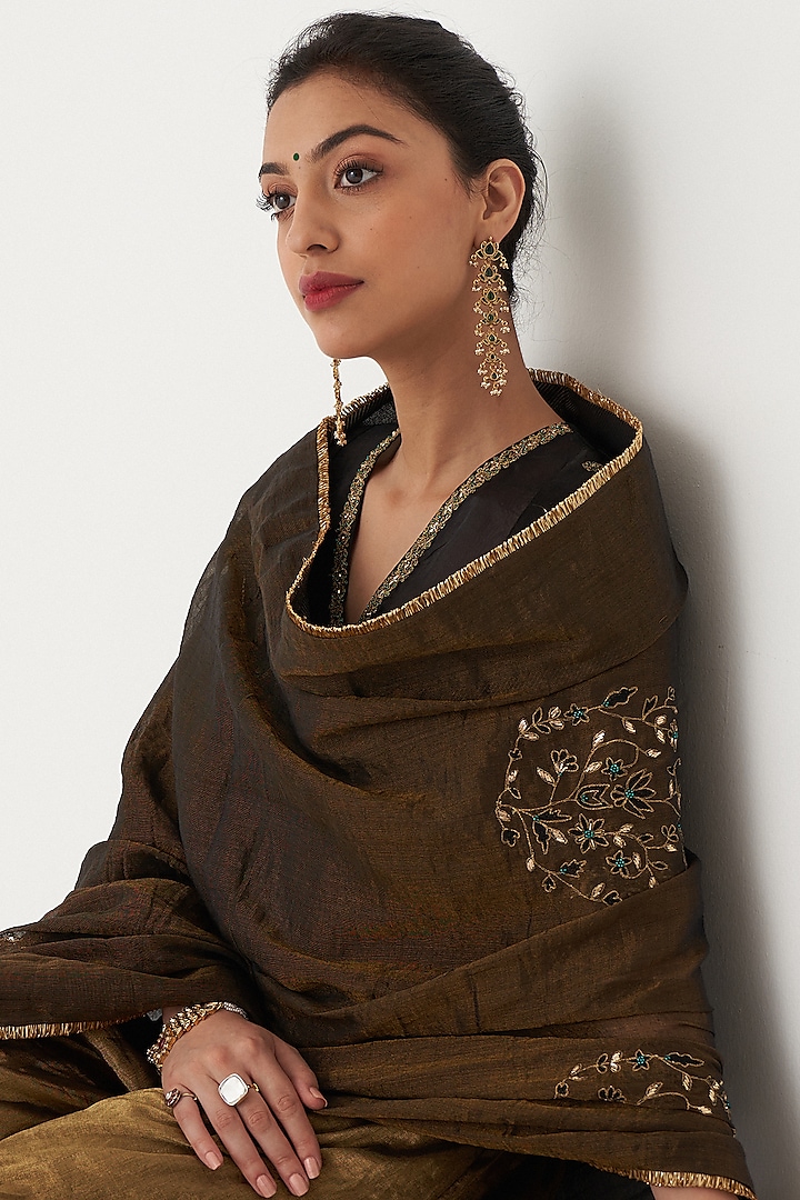 Gold Banarasi Sharara Set by Rhua at Pernia's Pop Up Shop 2025