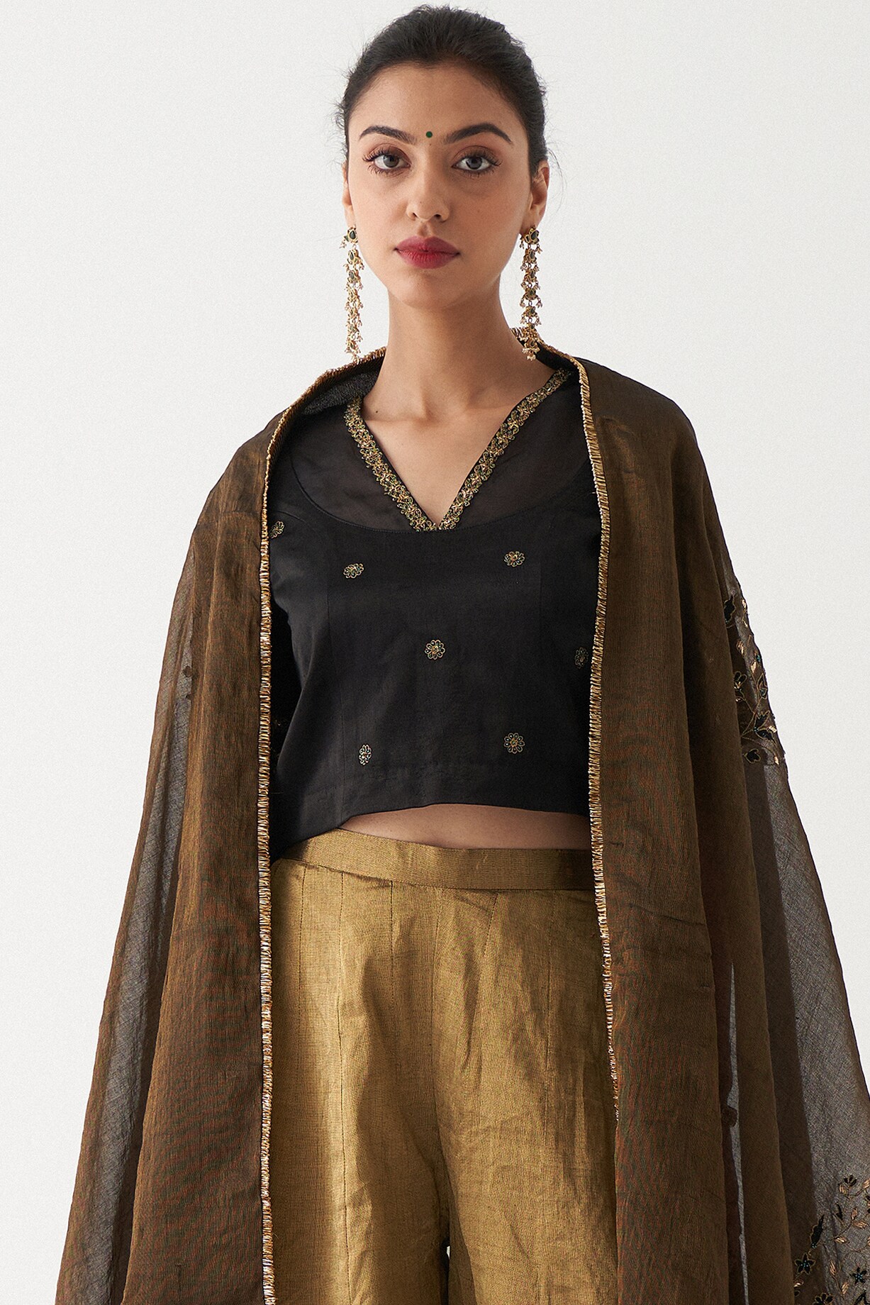 Gold Banarasi Sharara Set by Rhua at Pernia's Pop Up Shop 2025