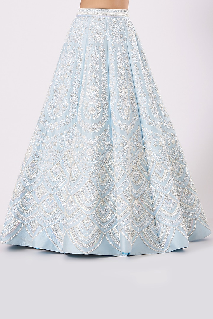 Ice Blue Embroidered Lehenga Set Design by Rianta's at Pernia's Pop Up ...