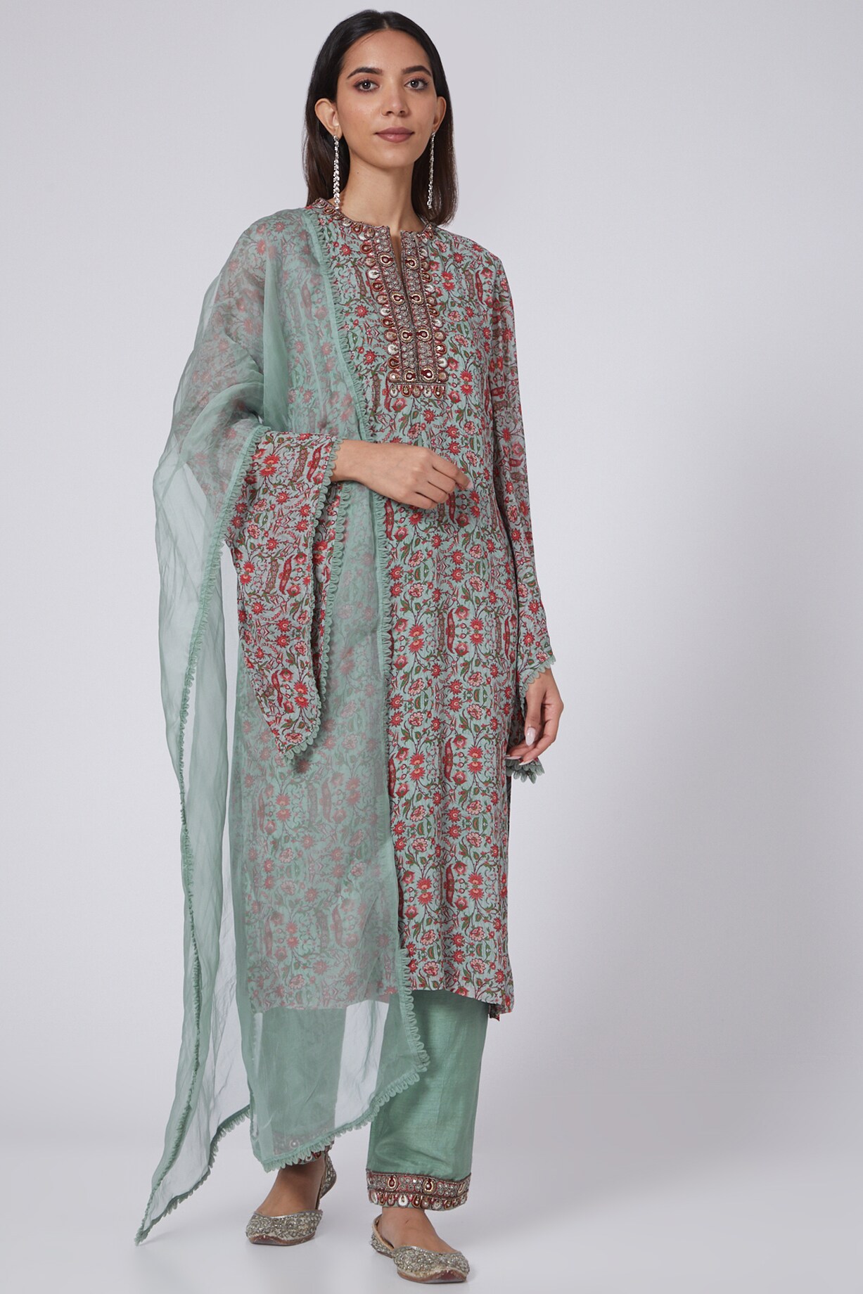 Aqua Organza Kurta Set Design by Ridhima Bhasin at Pernia's Pop Up Shop ...