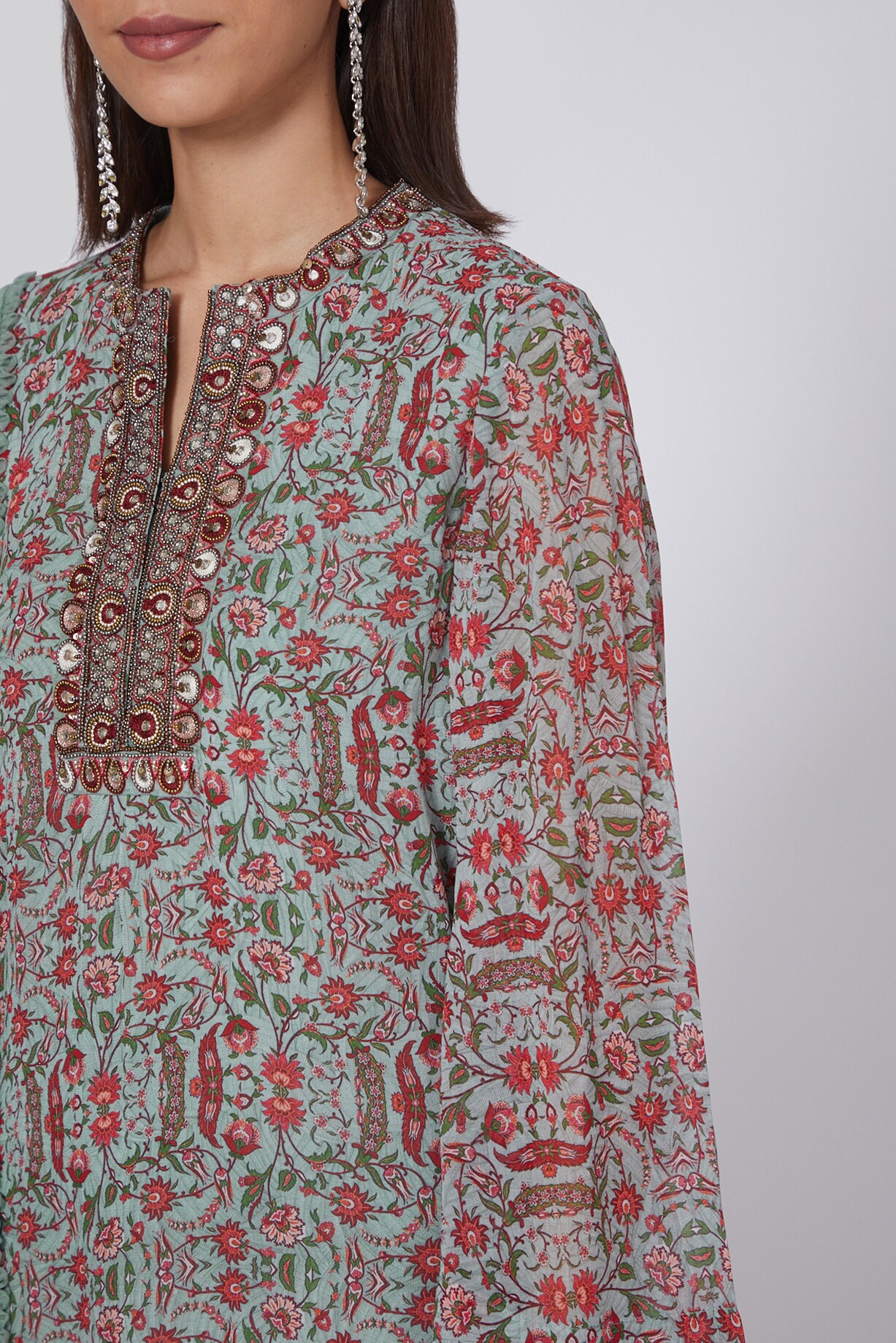 Aqua Organza Kurta Set Design by Ridhima Bhasin at Pernia's Pop Up Shop ...