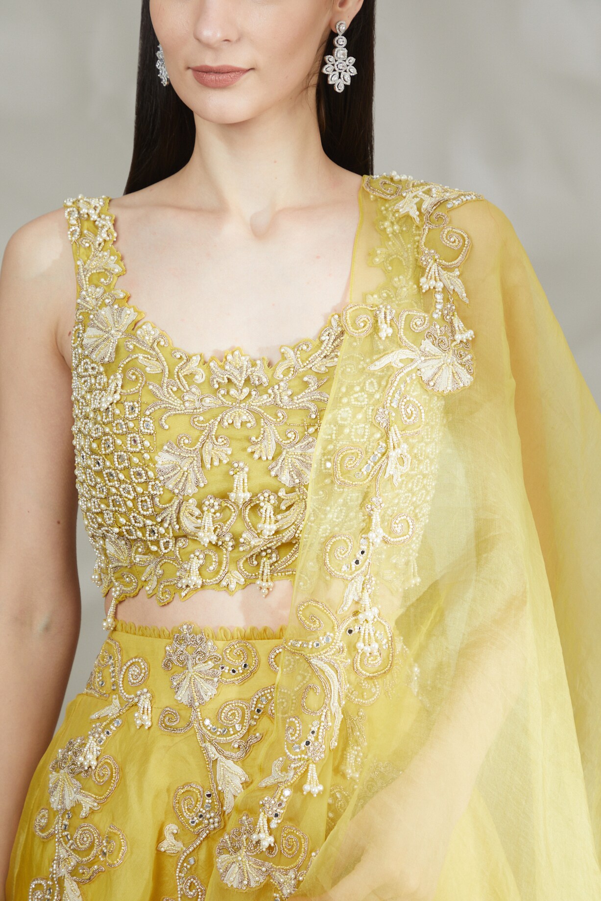 Mustard Embroidered Lehenga Set Design by Ridhima Bhasin at Pernia's ...