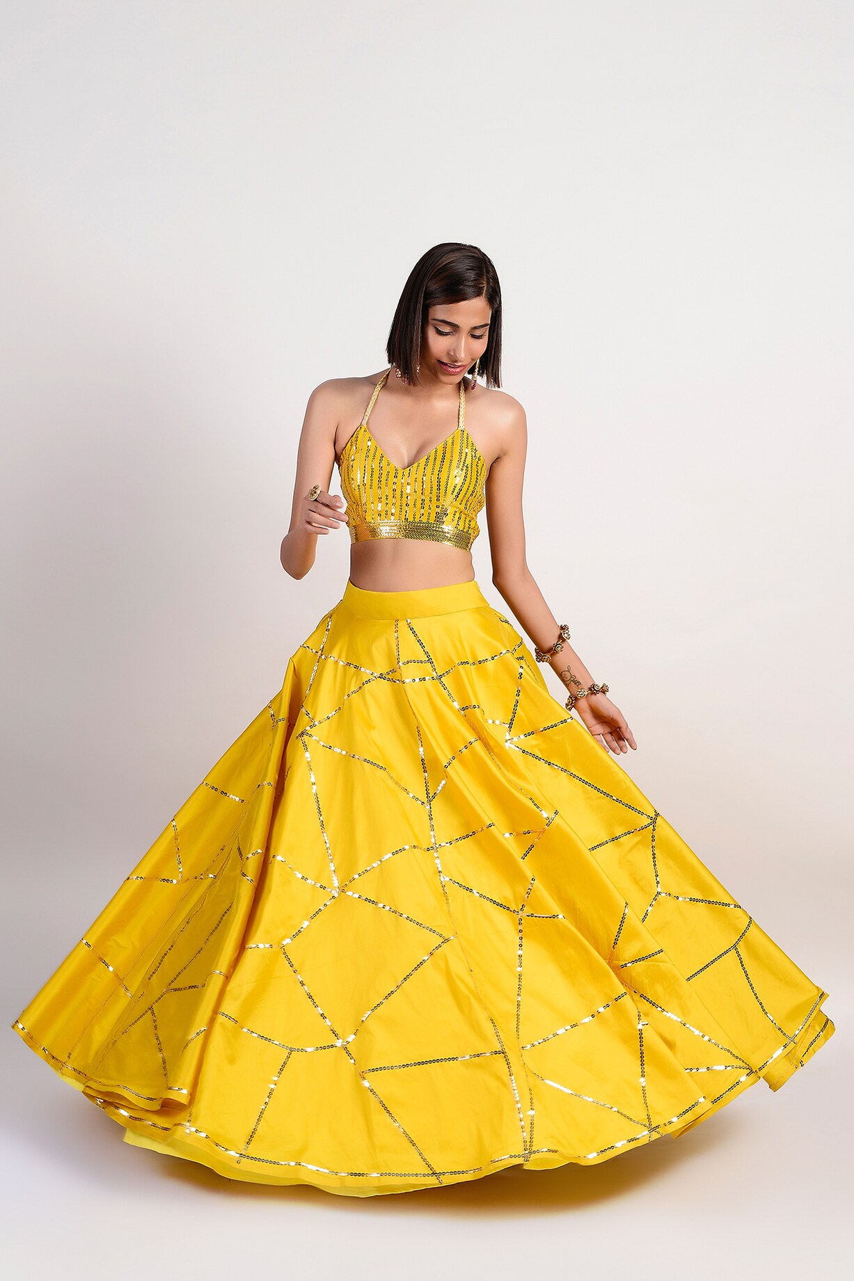 Orche Yellow Embroidered Wedding Lehenga Set by Rishi & Vibhuti at ...