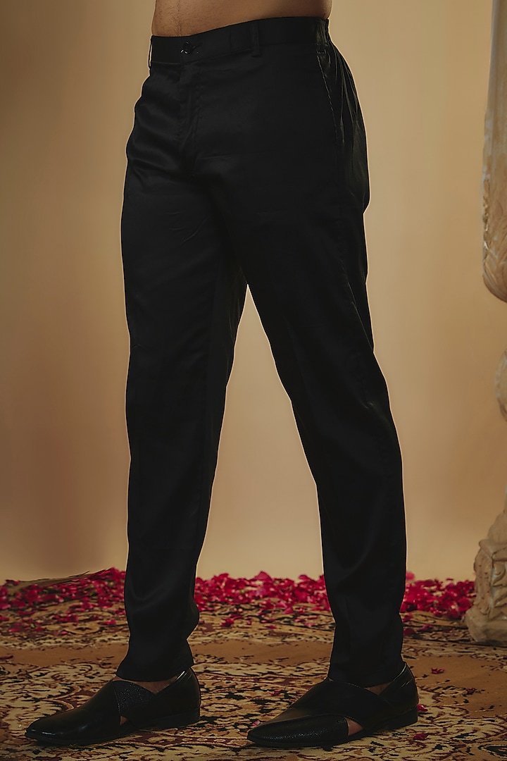 Sable Black Imported Fabric Resham Embroidered Open Jodhpuri Set by ...