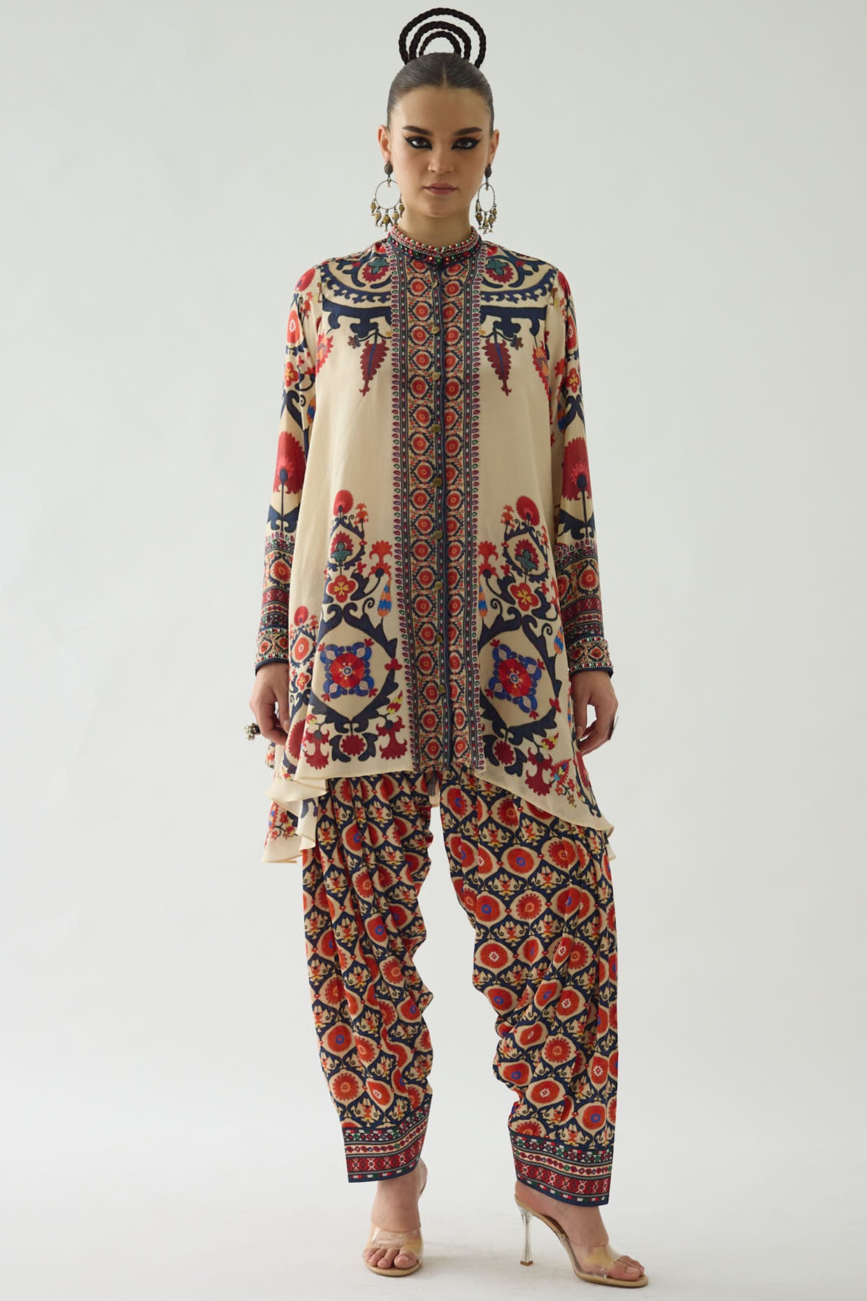 Rust Modal Satin Printed Salwar Pants by Rajdeep Ranawat at Pernia's ...