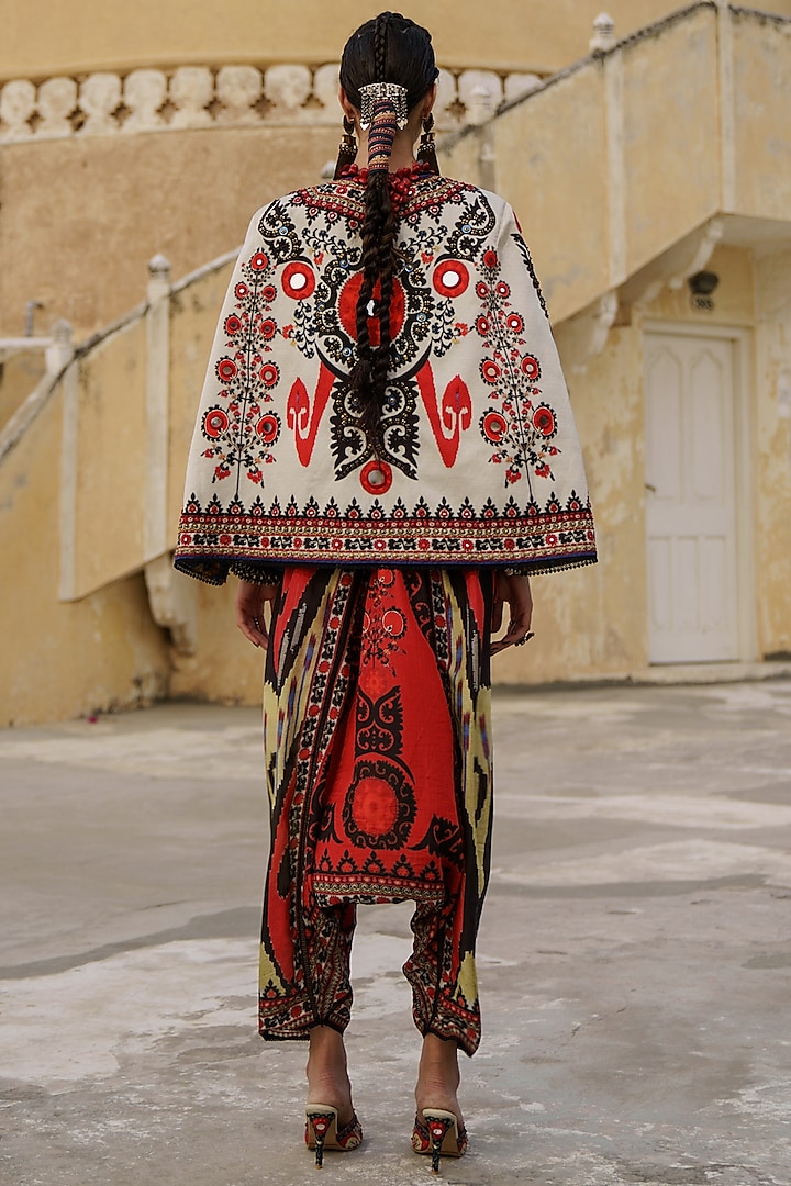 Black & Red Embroidered Turkish Pant Set by Rajdeep Ranawat at Pernia's ...