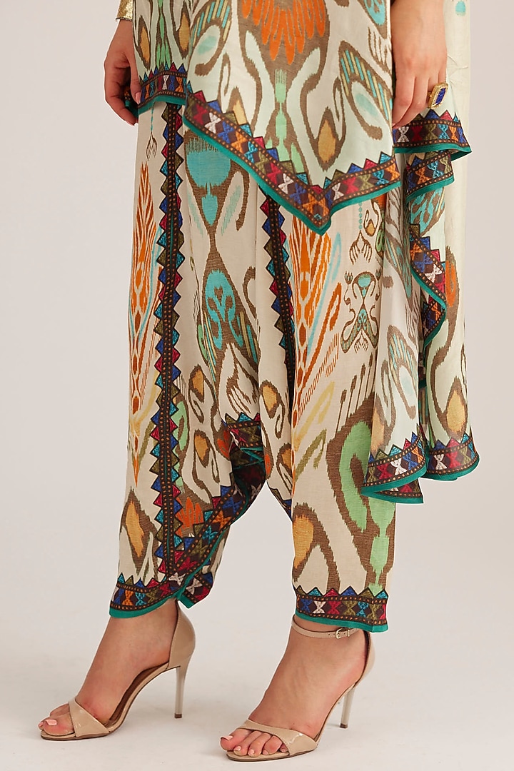 Vanilla Satin Printed Turkish Pants by Rajdeep Ranawat at Pernia's Pop ...