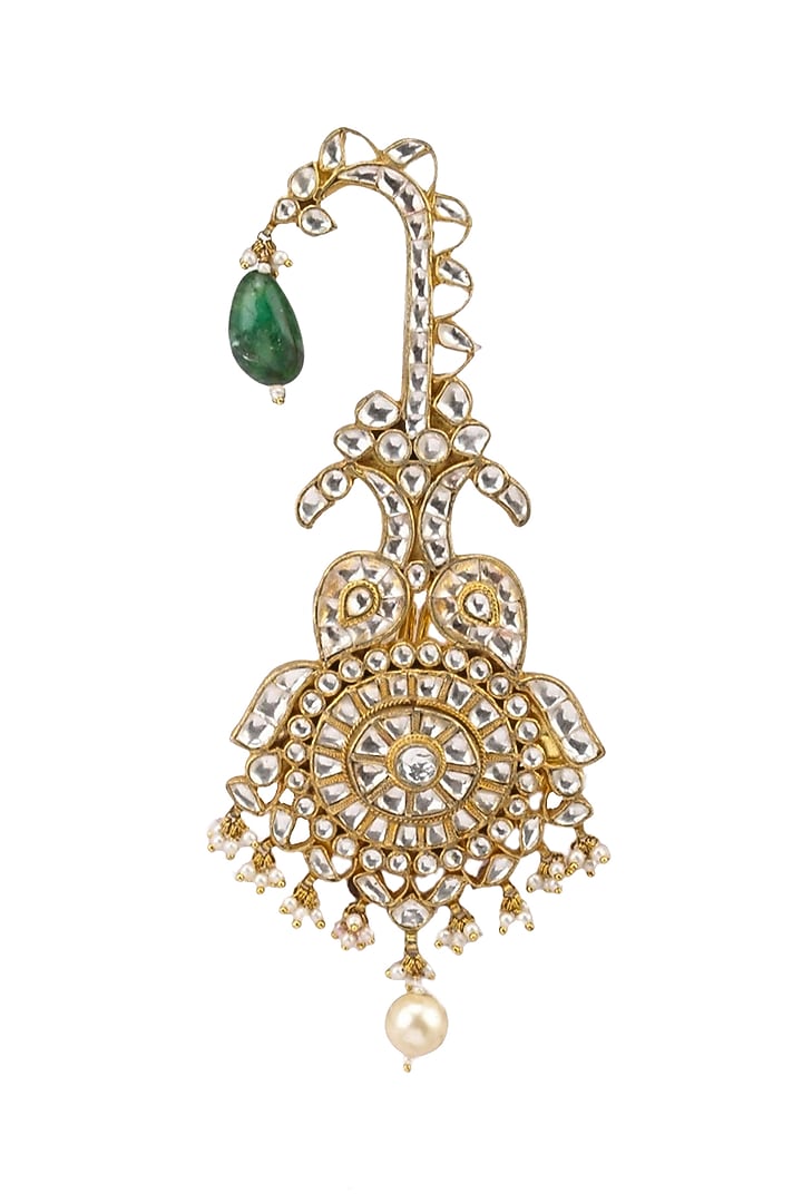 Gold Plated White Jadtar Stone Kilangi Design by Riana Jewellery at ...