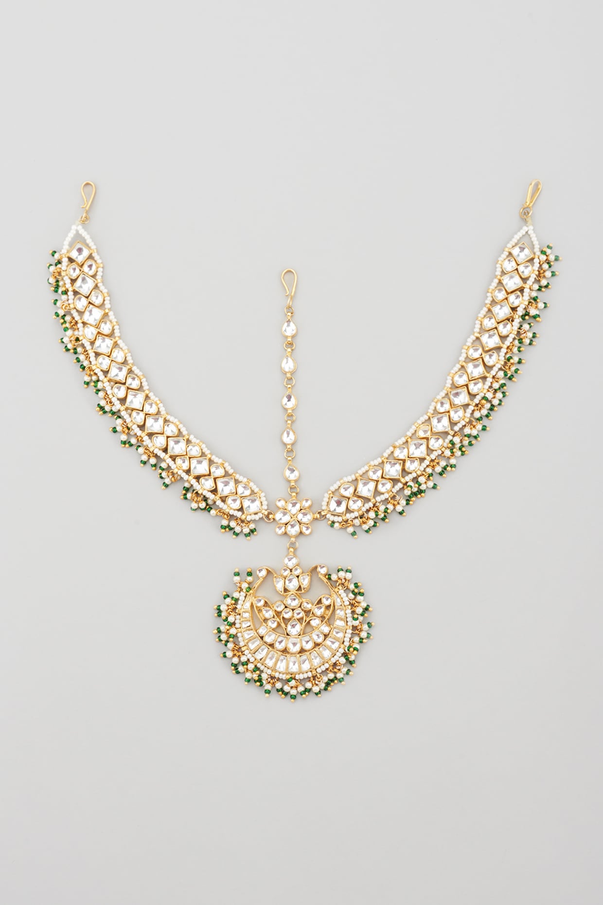 Gold Plated Jadtar Stone Mathapatti by Riana Jewellery at Pernia's Pop ...
