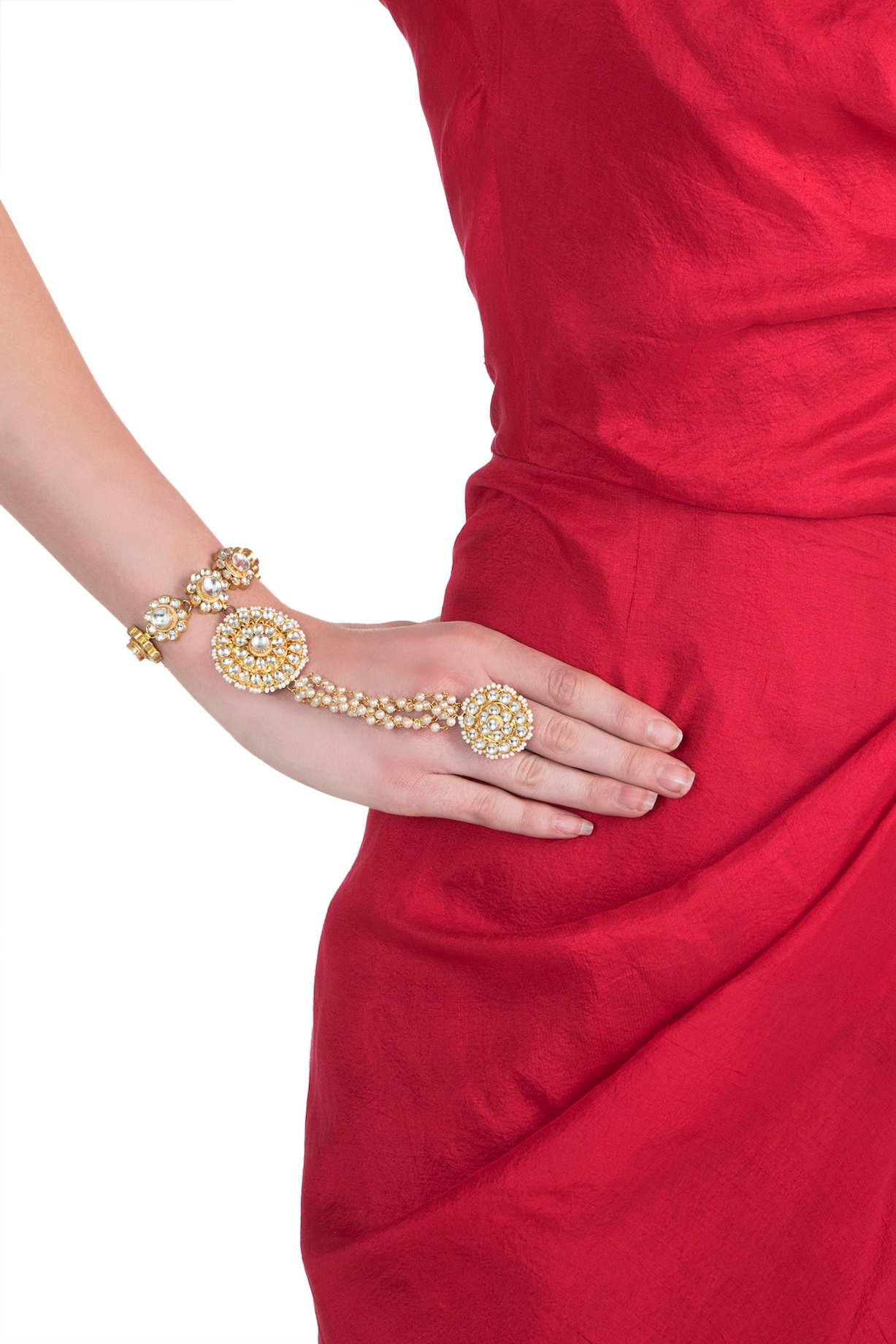 Gold plated 5 flower hathphool Design by RIANA JEWELLERY at Pernia's ...