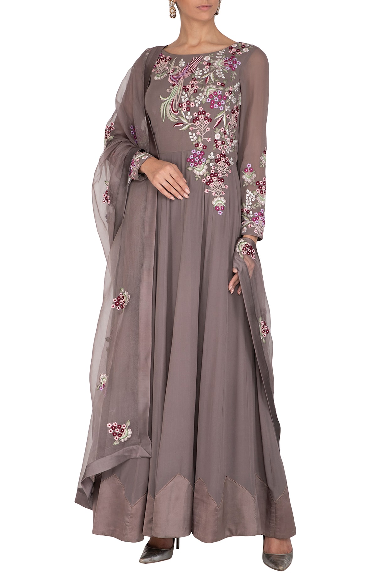 Onion Pink Embroidered Anarkali Set by Rachit Khanna at Pernia's Pop Up ...