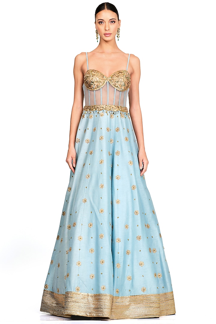 Powder Blue Embroidered Gown by Rocky Star at Pernia's Pop Up Shop 2025
