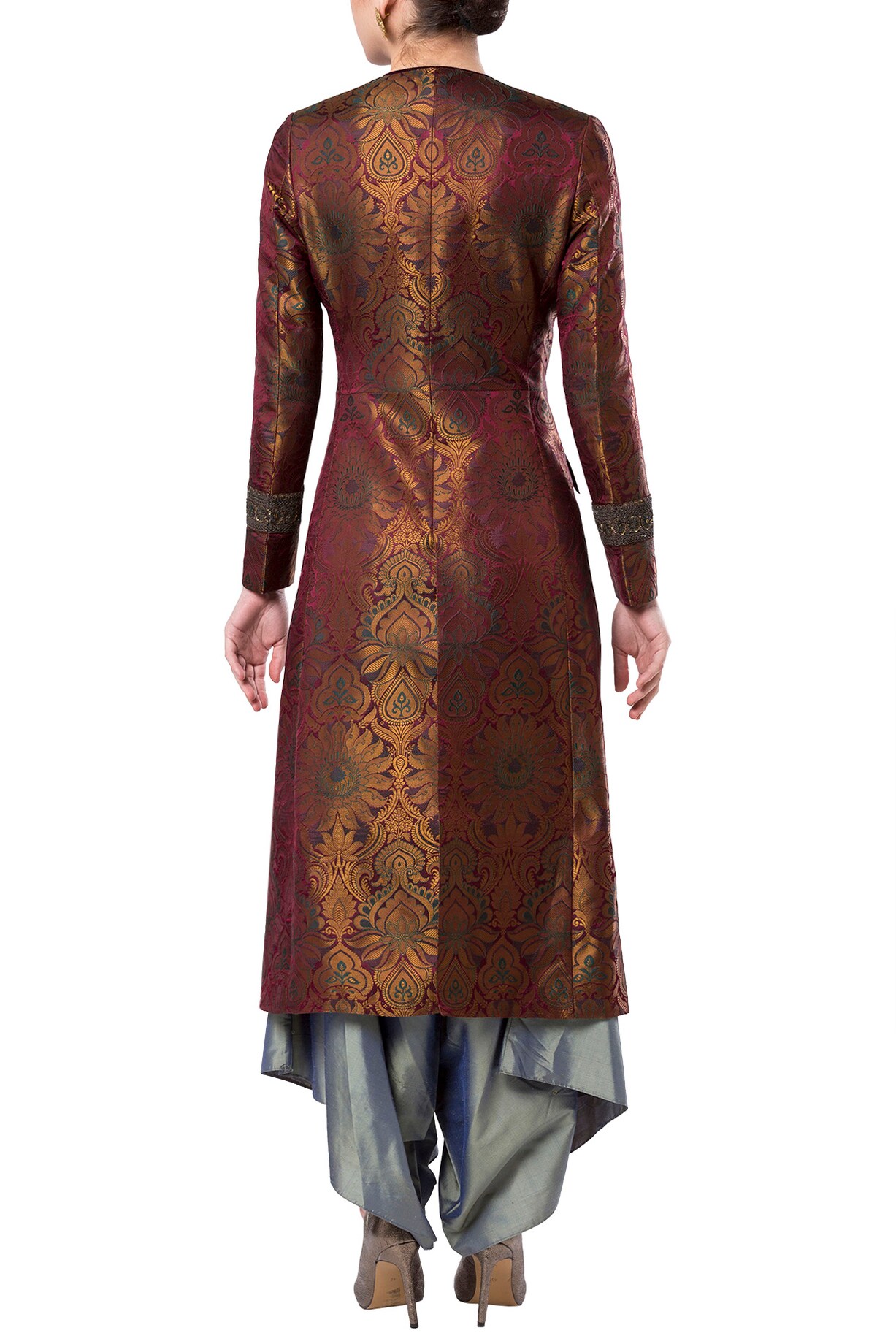 Teal longline sherwani style overcoat available only at Pernia's Pop Up ...