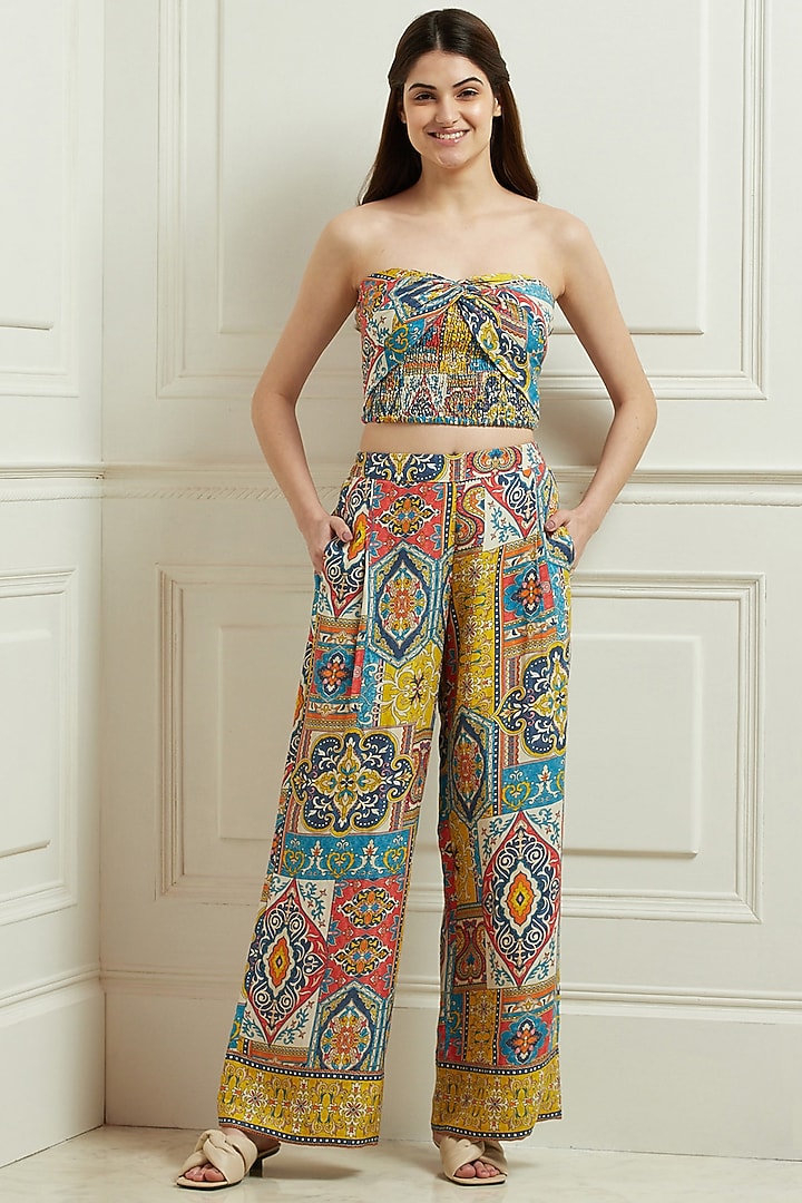 Multi-Colored Linen Printed Tube Top Design by Ranna Gill at Pernia's ...