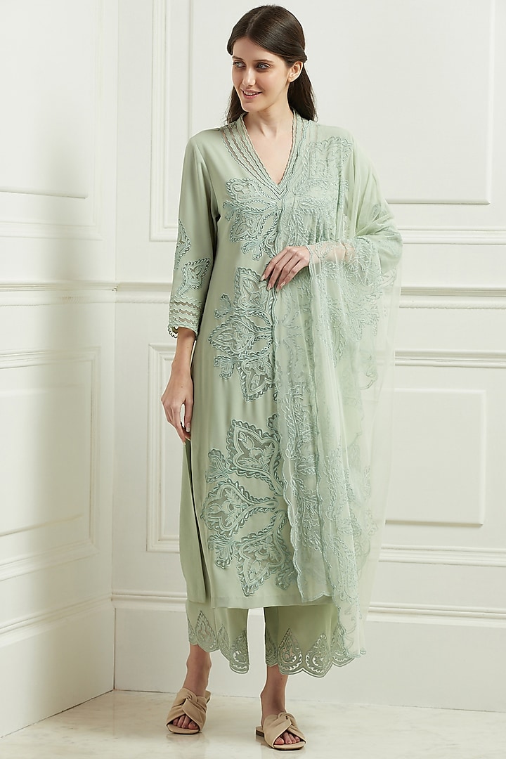 Sage Green Linen Tunic Set by Ranna Gill at Pernia's Pop Up Shop 2025