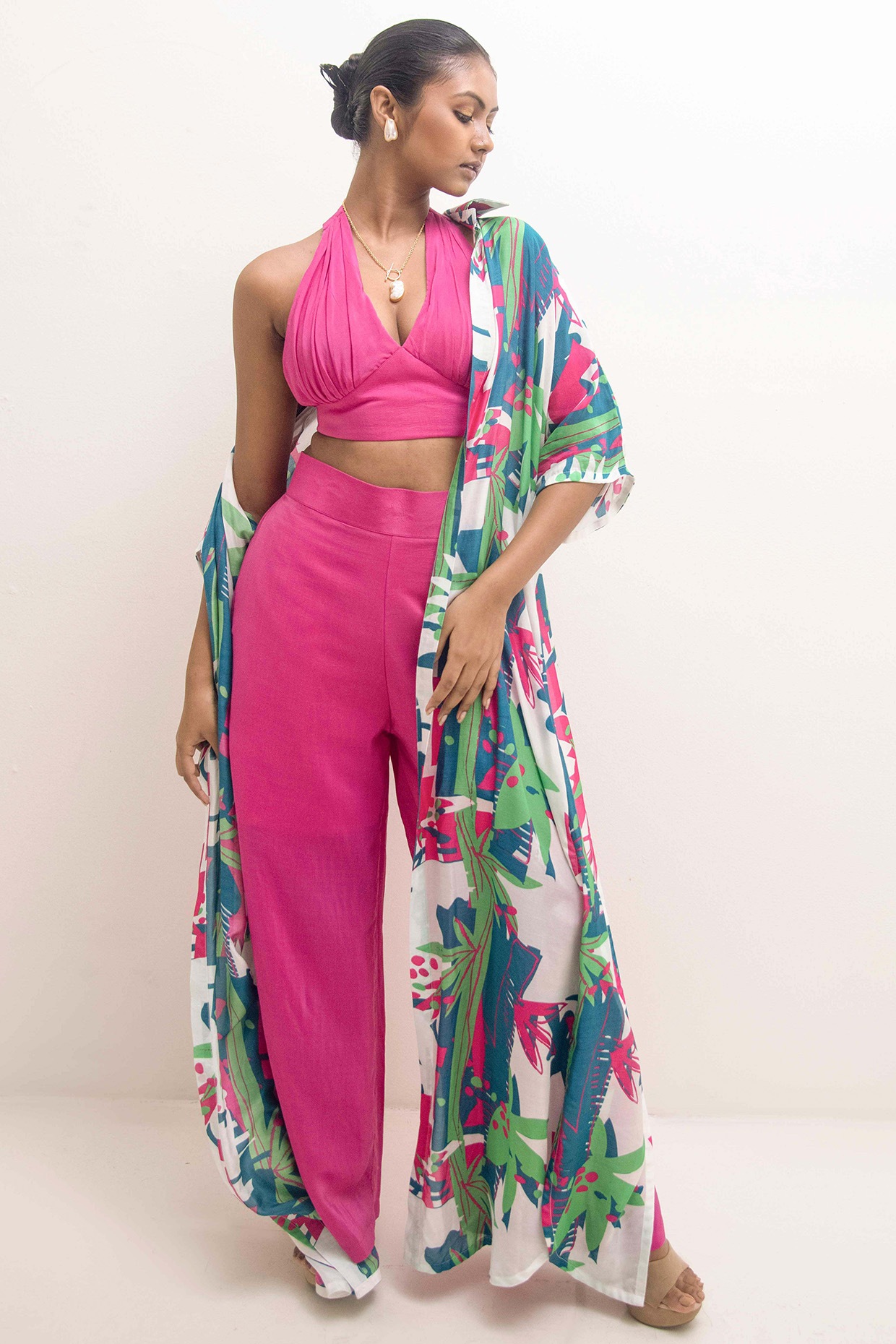Pink Crepe Modal Co-Ord Set With Overlay by Rimi Nayak at Pernia's Pop ...