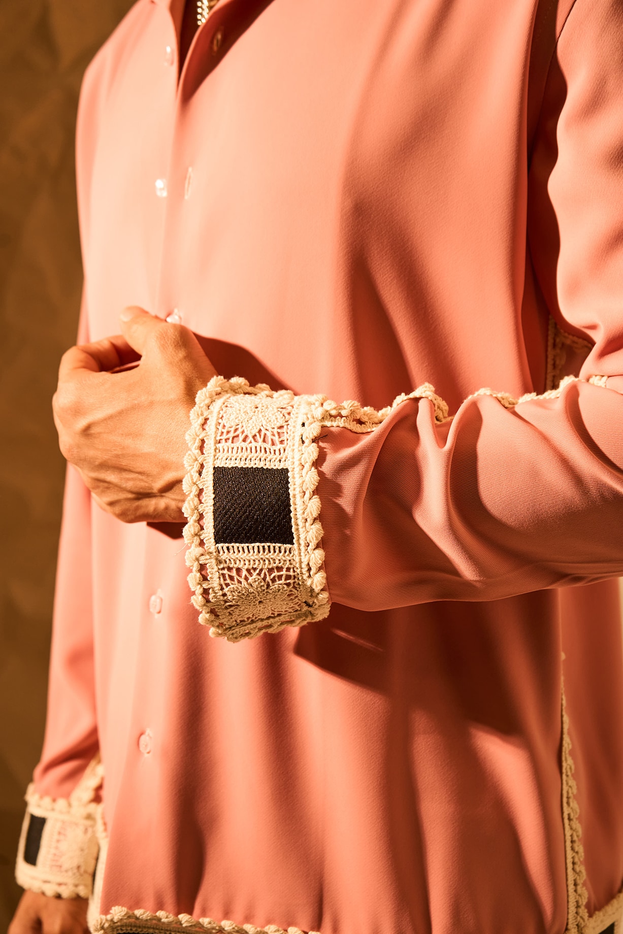 Bubble Gum Pink Lachka & Armani Fabric Handwork Party Wear Shirt by Rohit Doshi at Pernia's Pop ...