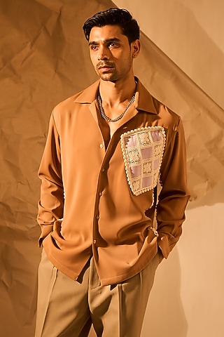 Nude Lachka & Armani Fabric Handwork Party Wear Shirt by Rohit Doshi at ...