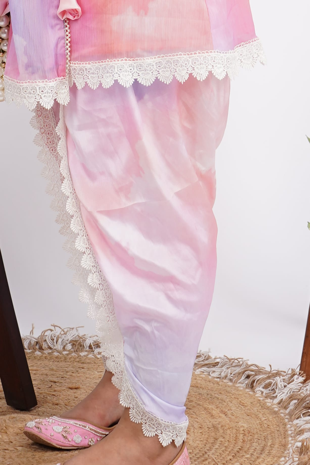 Blush Pink Printed Angrakha Kurta Set by Roohbab at Pernia's Pop Up ...