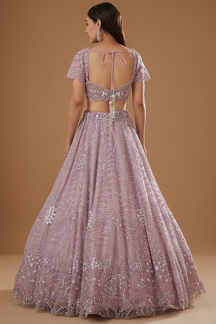 Lilac Lehenga Set With Embroidery Design by ROQA at Pernia's Pop Up ...