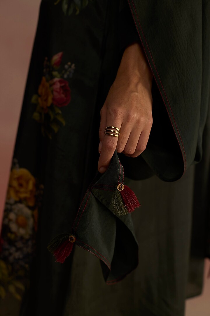 Green Habutai Silk Stole by Roza Pret at Pernia's Pop Up Shop 2026