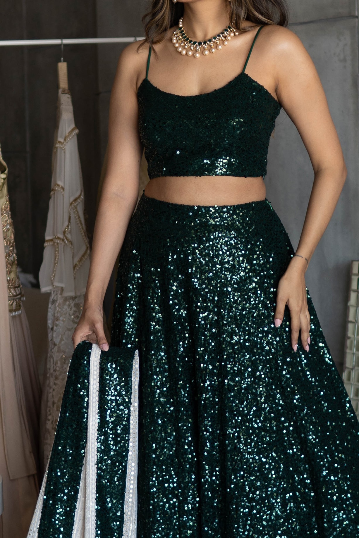 Mehendi Green Embroidered Wedding Lehenga Set by Rozina at Pernia's Pop ...
