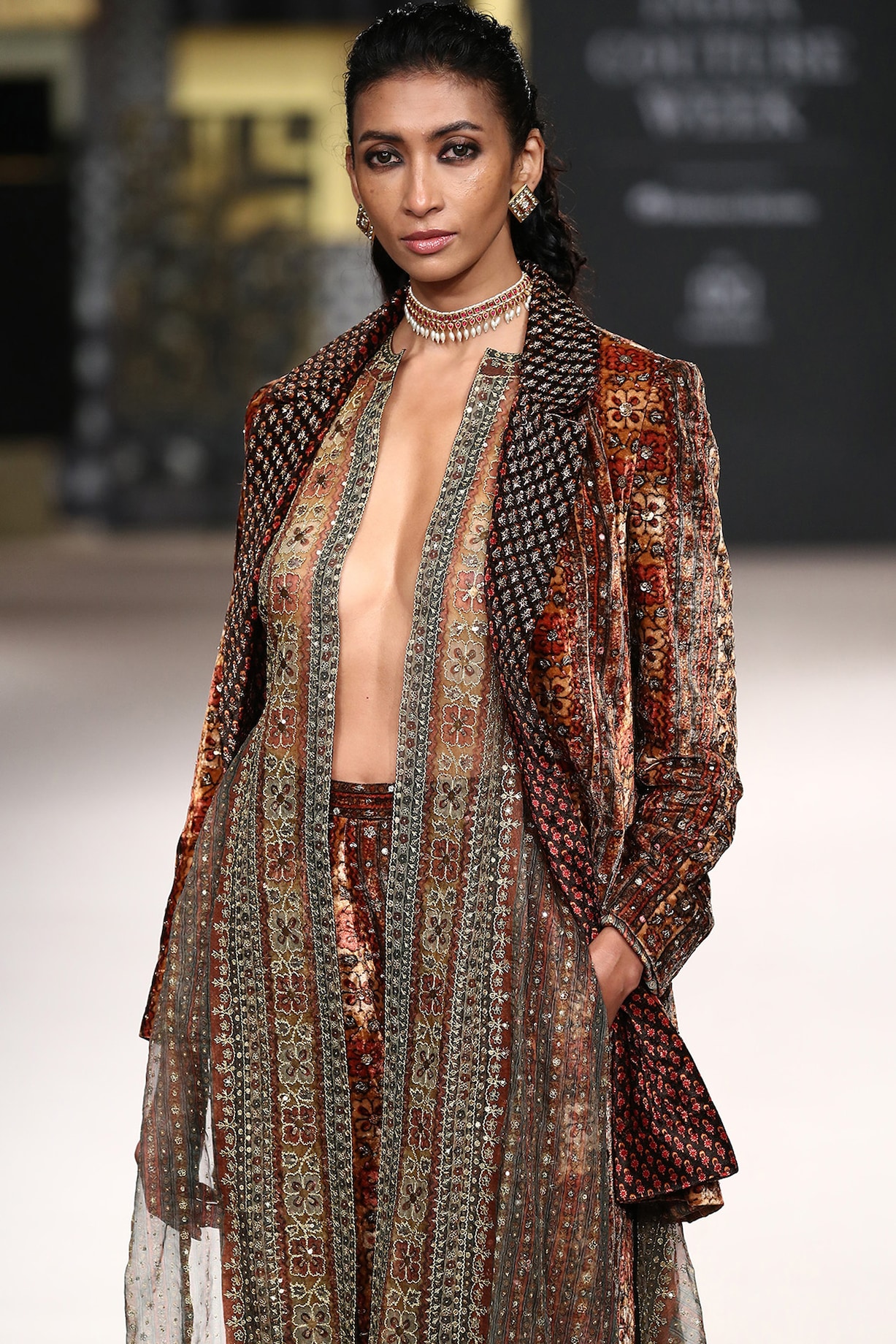 Multi-Colored Silk Velvet Jacket Set by Ri Ritu Kumar at Pernia's Pop ...