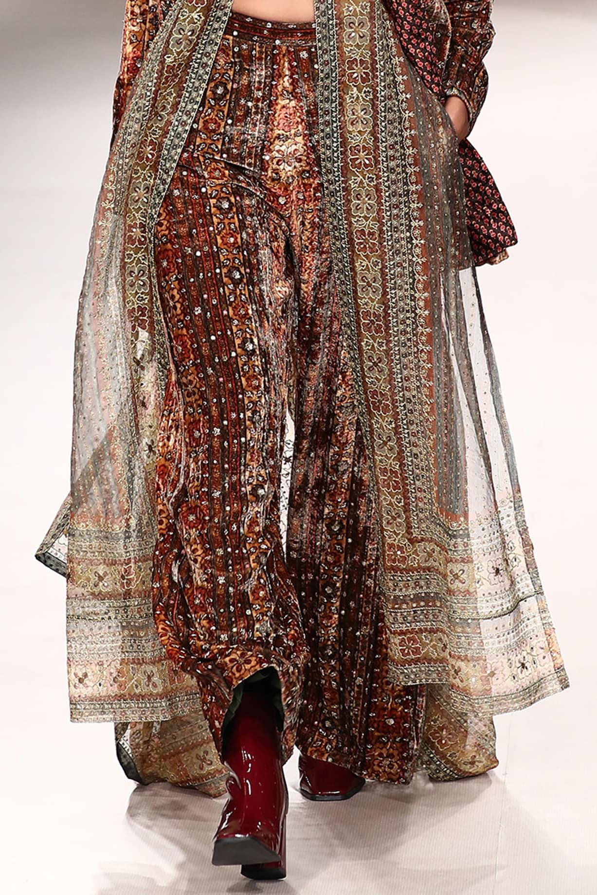 Multi-Colored Silk Velvet Jacket Set by Ri Ritu Kumar at Pernia's Pop ...