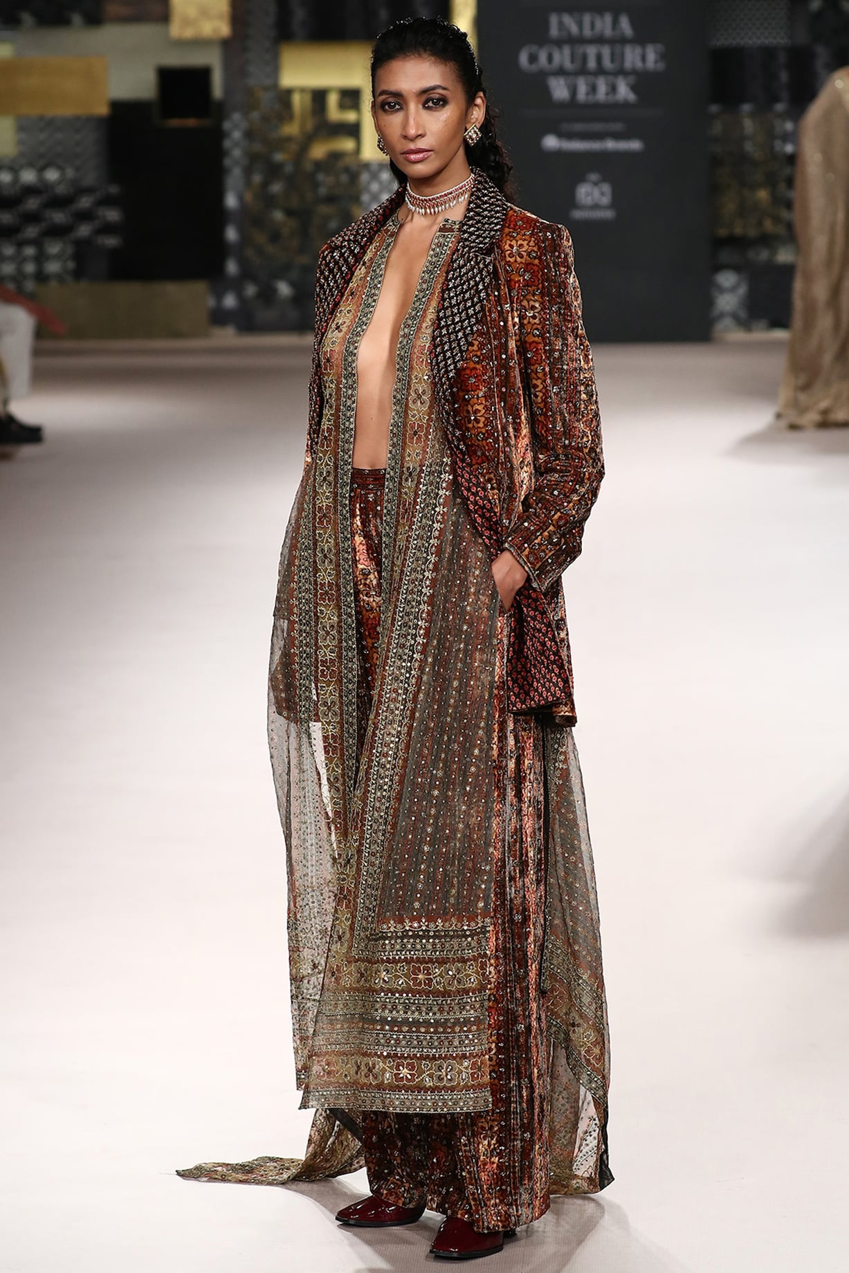 Multi-Colored Silk Velvet Jacket Set by Ri Ritu Kumar at Pernia's Pop ...