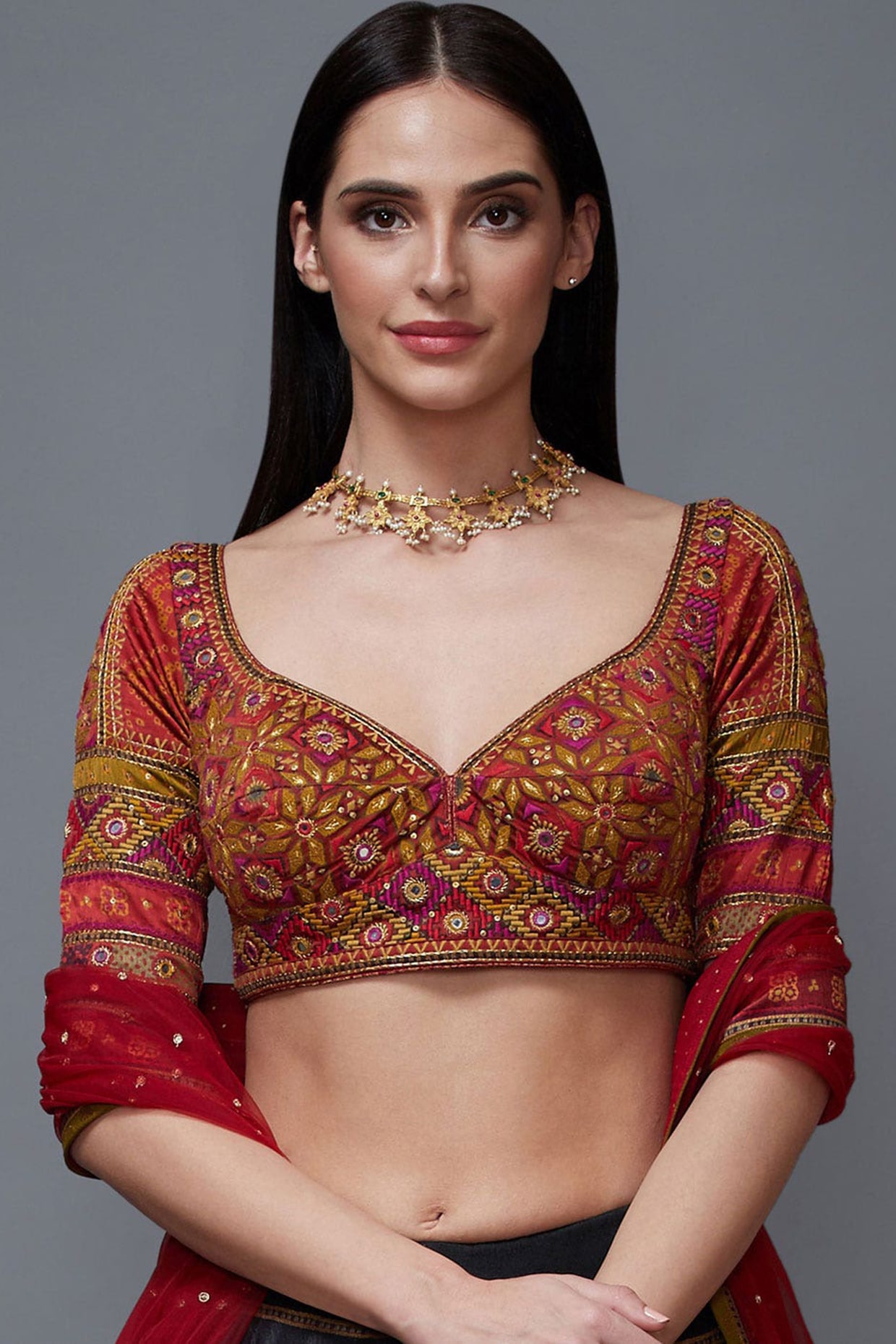 diamond shape design blouse