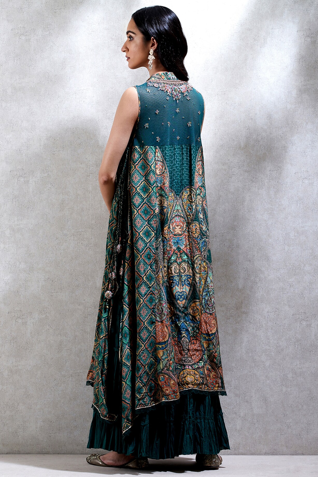 Green Printed Sharara Set by Ritu Kumar at Pernia's Pop Up Shop 2025