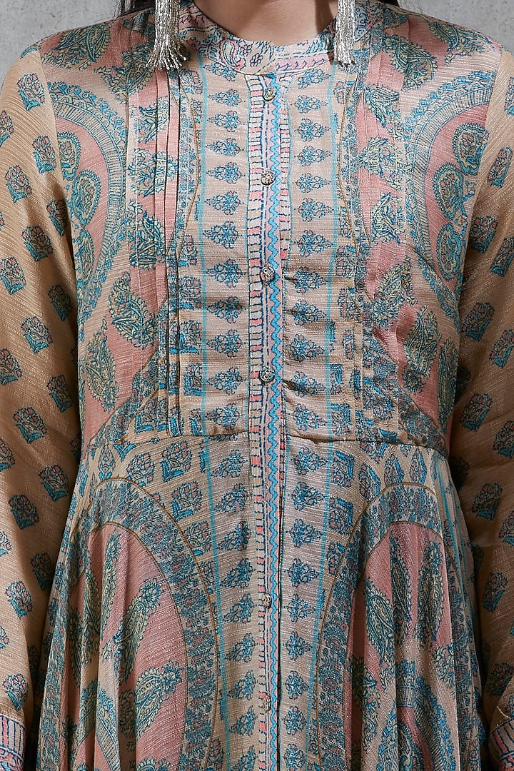 Beige Printed Kurta by Ritu Kumar at Pernia's Pop Up Shop 2024