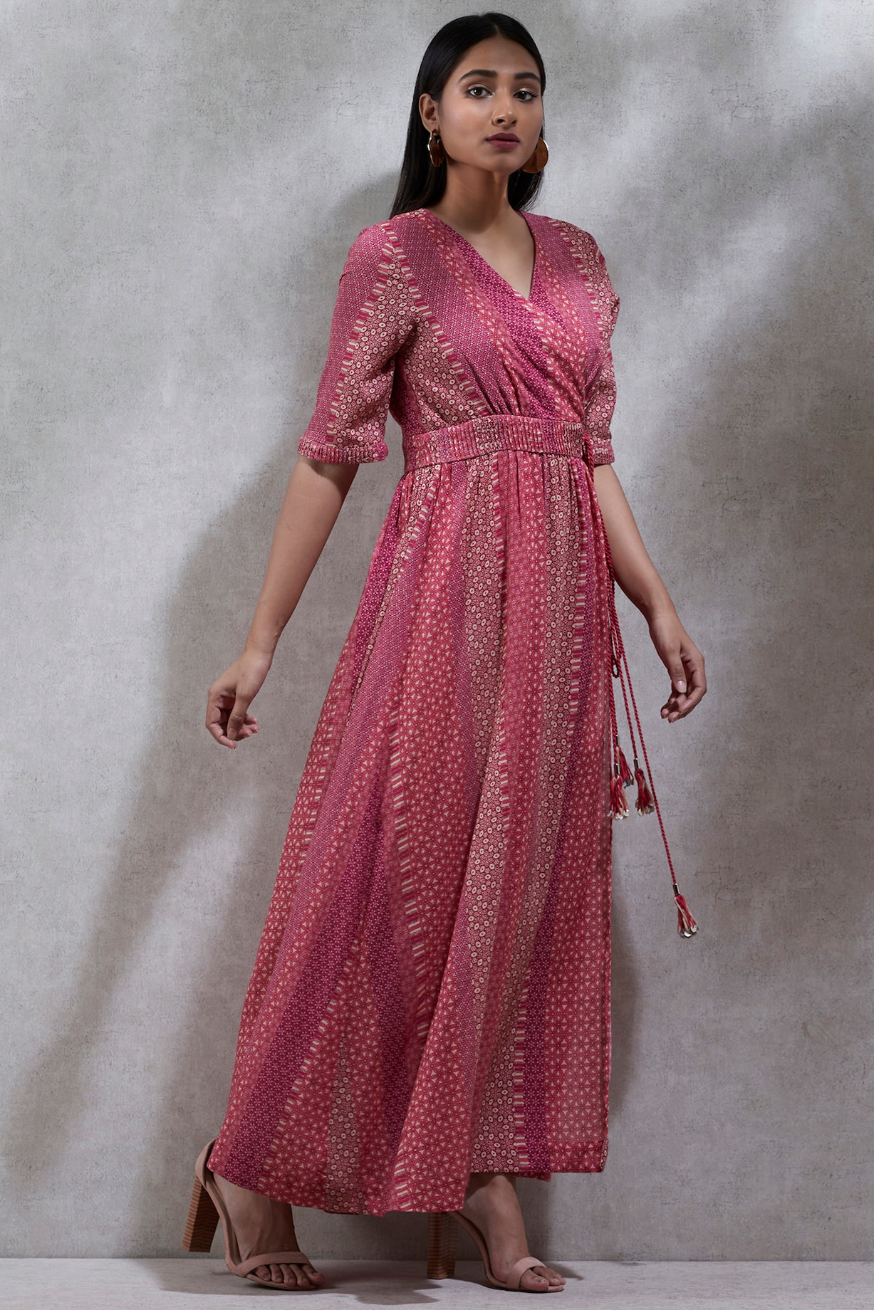 Pink Printed Wrap Kurta With Inner by Ritu Kumar at Pernia's Pop Up ...