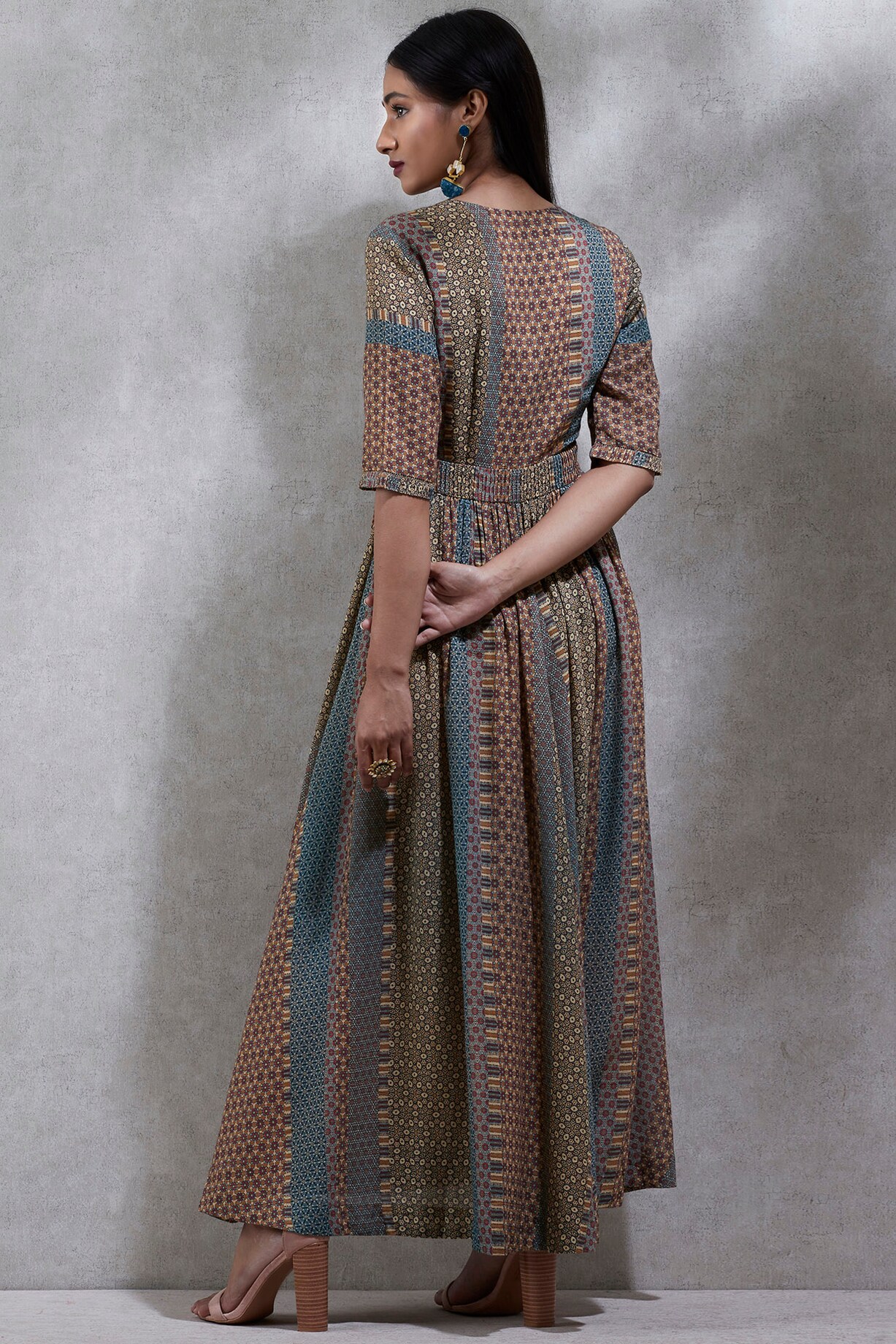 Green Printed Wrap Kurta With Inner Design by Ritu Kumar at Pernia's ...