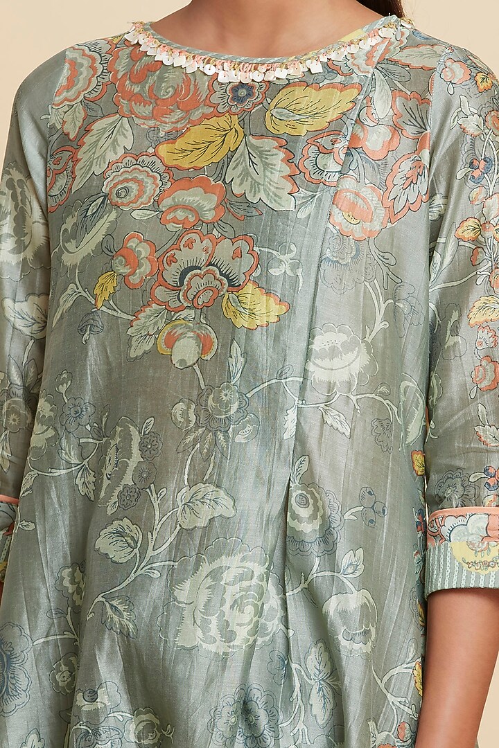 Olive Green Printed Kurta With Dhoti Pants Design by Ritu Kumar at Pernia's Pop Up Shop 2024