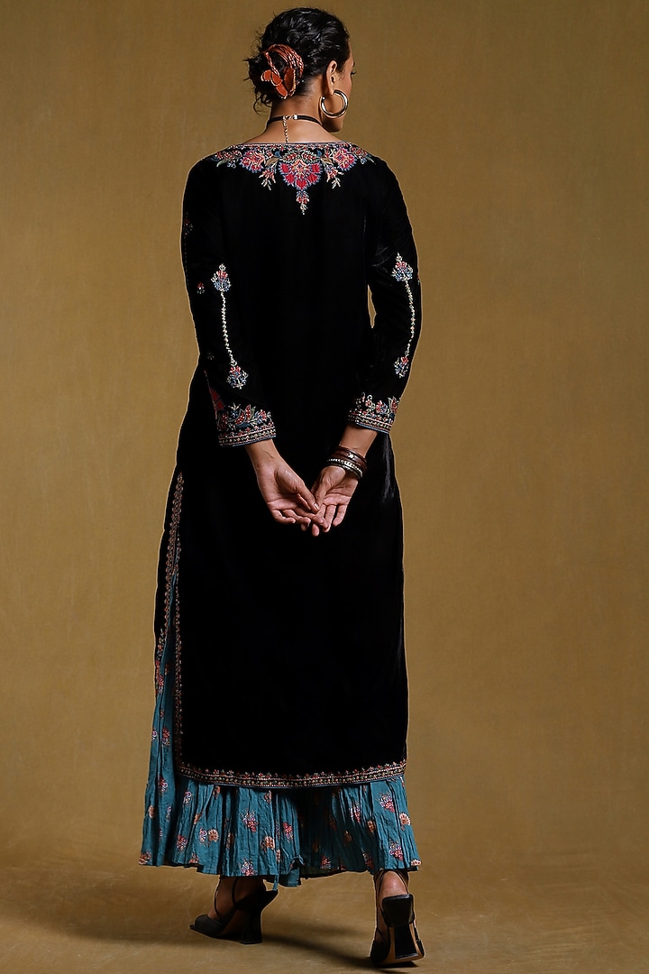 Teal Cotton Voile Sharara Set by Ritu Kumar at Pernia's Pop Up Shop 2025