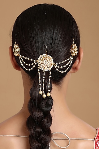 Gold Finish Kundan Polki & Pearl Juda Pin by Ruby Raang at Pernia's Pop ...