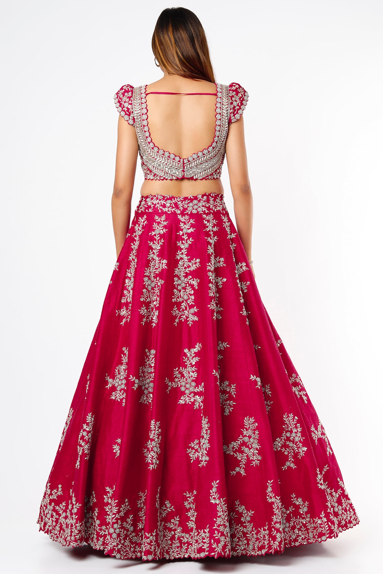 Red Zardosi Embroidered Bridal Lehenga Set by Mrunalini Rao at Pernia's ...