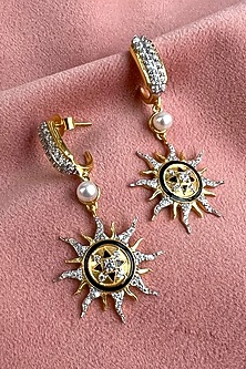 Gold Plated Black Pearl Necklace Set In Sterling Silver Design by RUUH ...