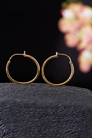 Gold Plated Hoop Earrings In Sterling Silver by RUUH STUDIOS at Pernia ...