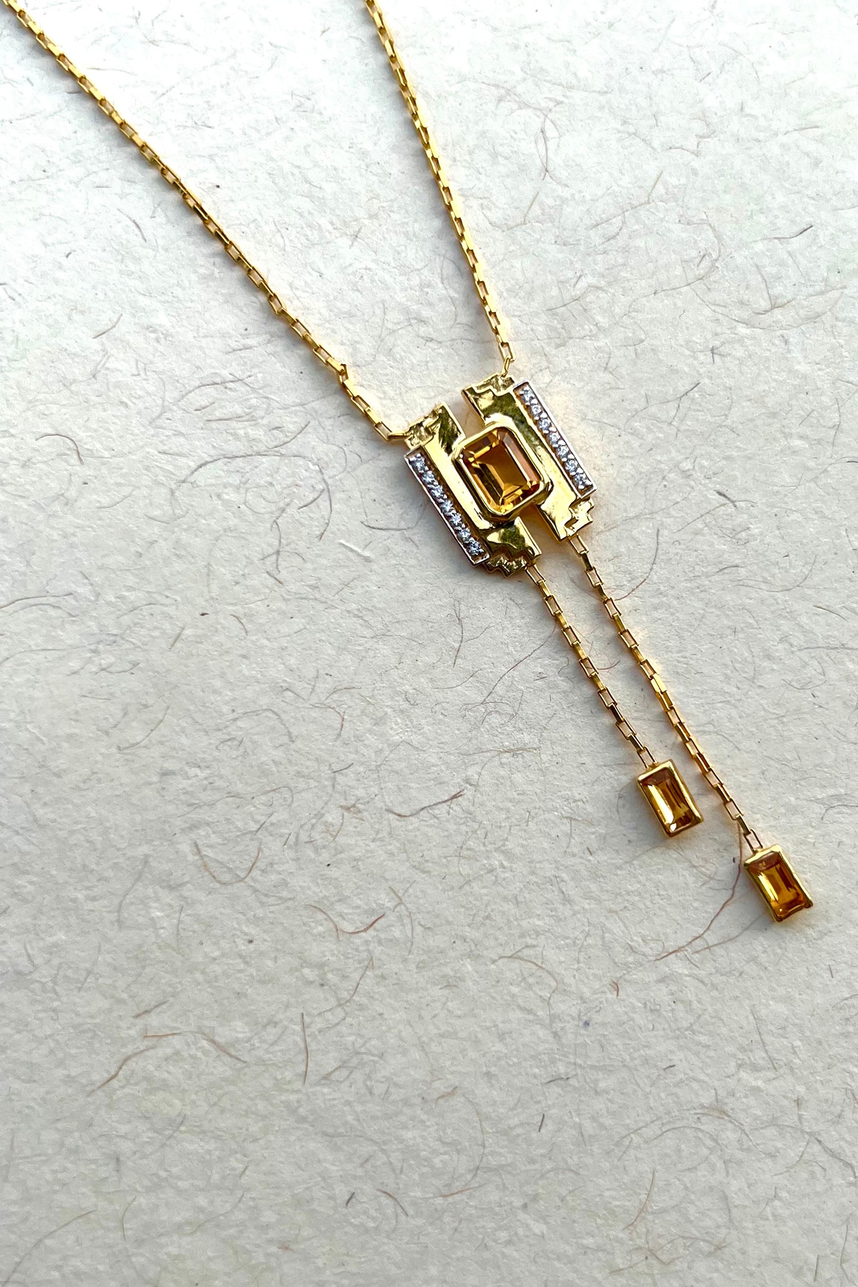 Gold Plated Citrine Pendant Necklace In Sterling Silver by RUUH STUDIOS ...