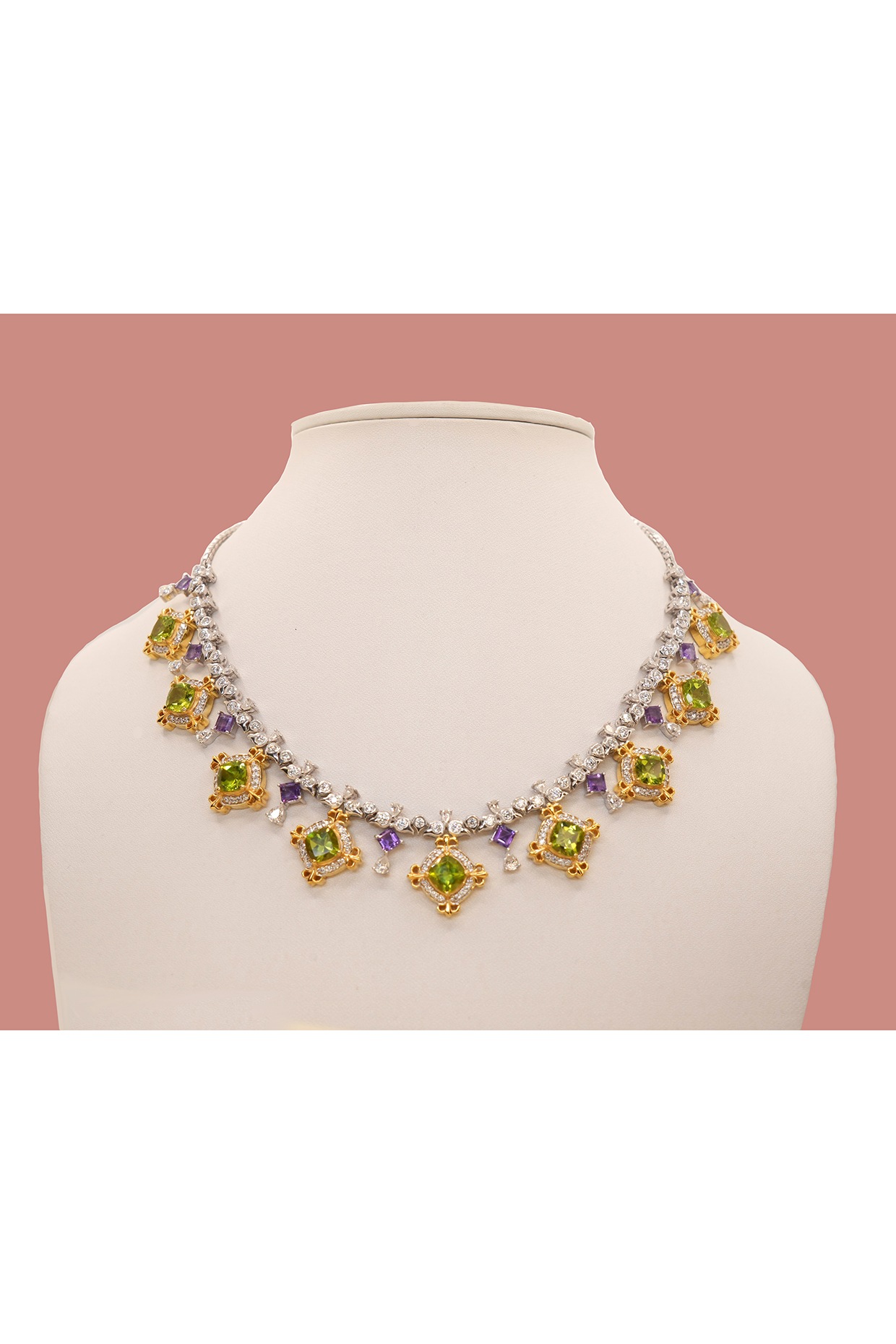 Gold Plated Amethyst Necklace In Sterling Silver by RUUH STUDIOS at ...