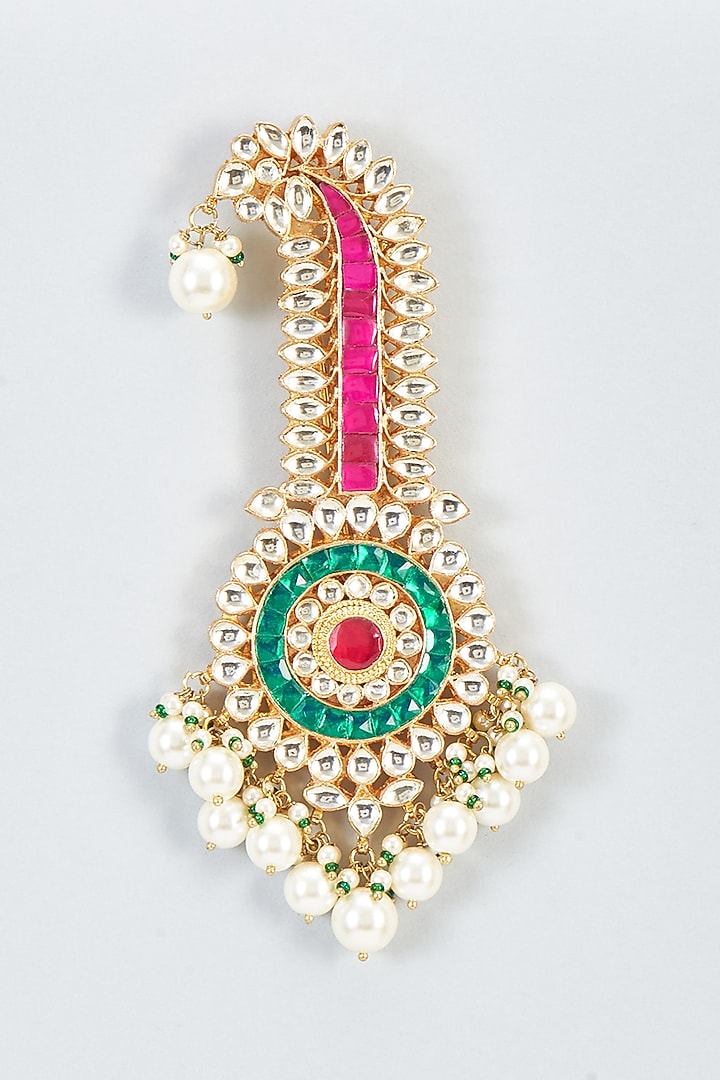 Gold Ruby & Emerald Kalgi by Suhana art & jewels at Pernia's Pop Up ...